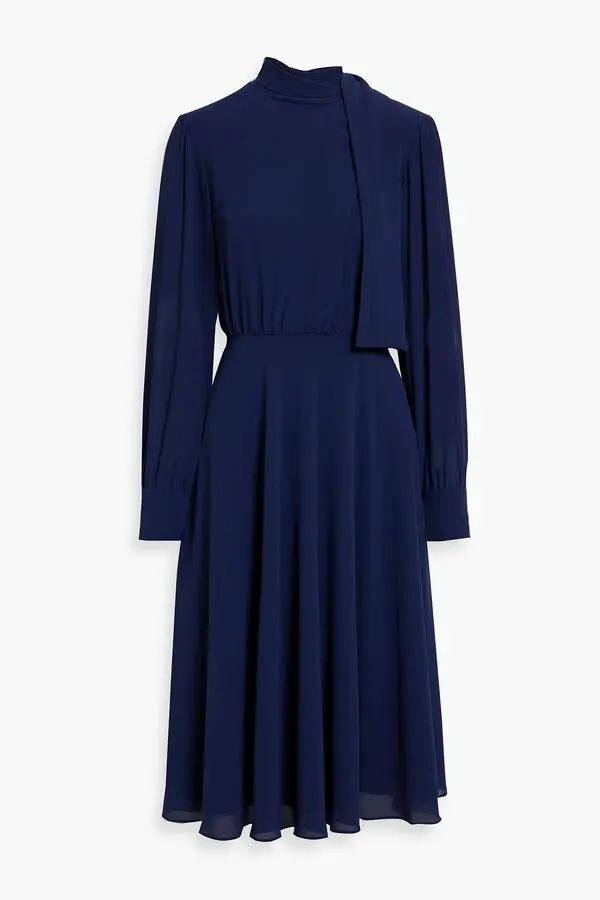 mikael aghal pleated midi dress Mikael Aghal Pleated crepe midi dress
