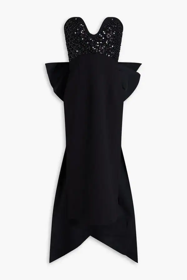 Rebecca Vallance Marie Strapless Embellished Midi Dress In Black - 50% Off  | Editorialist
