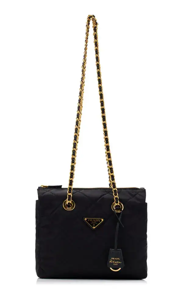 Prada Re-Edition 1995 ChaîNe Large Re-Nylon Bag - Black | Editorialist
