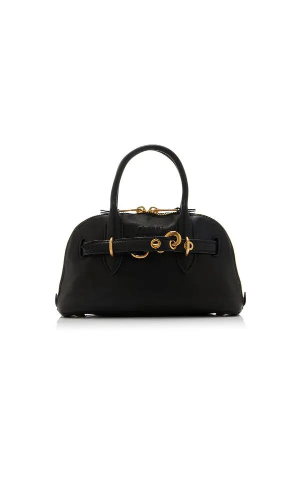 Miu Miu Archive Leather Top Handle Bag - Black