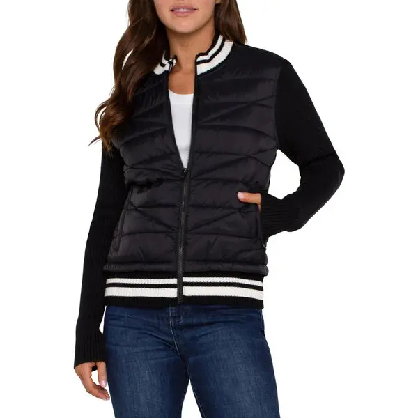 LIVERPOOL Quilted Front Jacket - Black