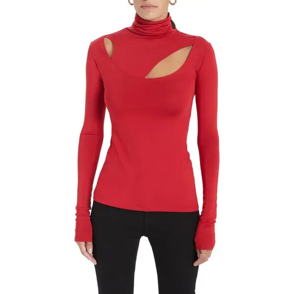 MARCELLA Dahlia Jersey Turtleneck Top