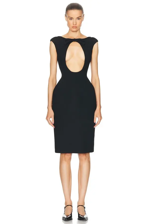 Miu Miu Natte Front Cut Out Midi Dress