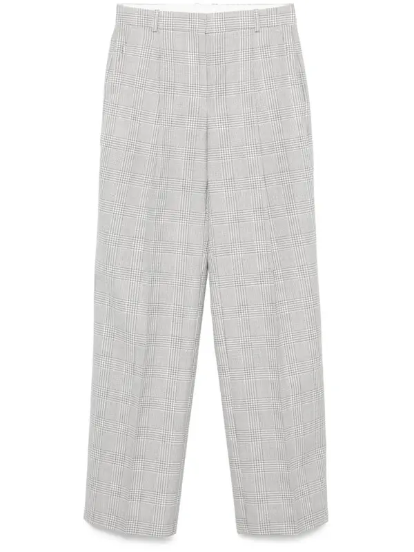 Hugo Boss Prince Of Wales-check Trousers - Grey