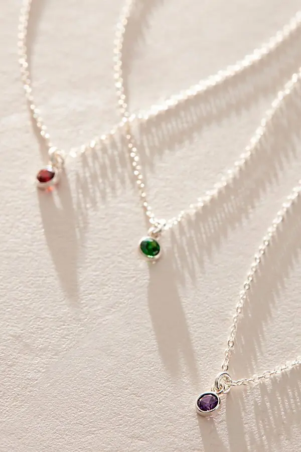 SET & STONES Birthstone Charm Necklace - March