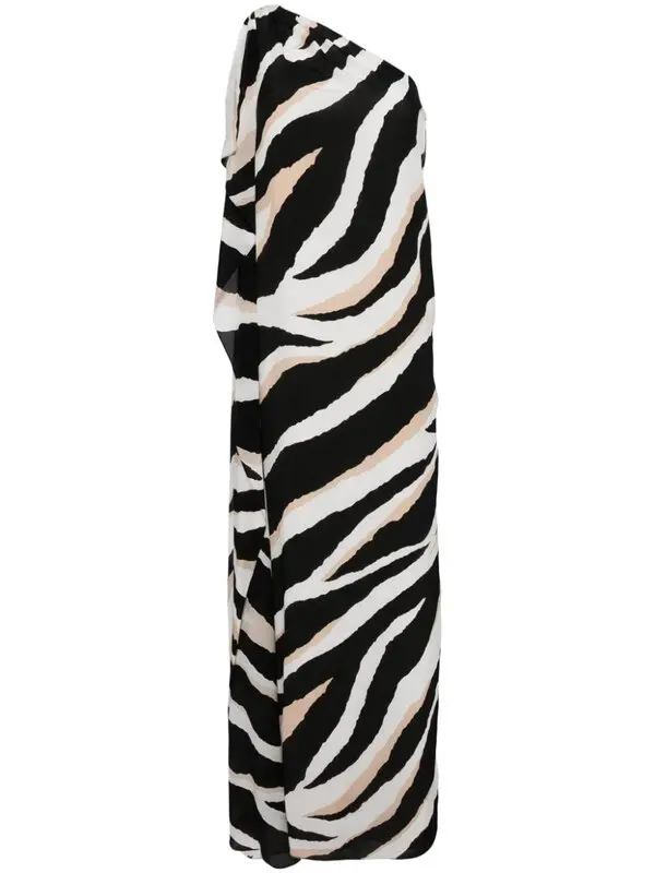 Elie Saab Zebra-print Silk Dress