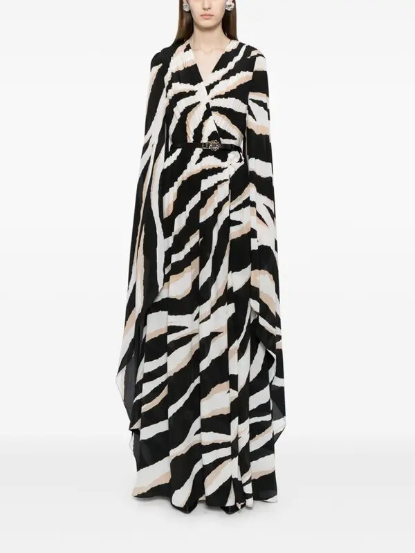 Elie Saab Zebra-print Silk Gown