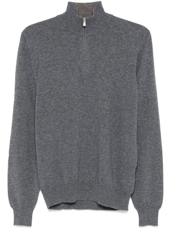 BARBA NAPOLI Lupo Zip Sweater - Grey