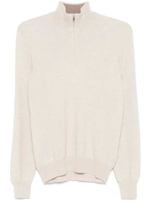 BARBA NAPOLI Lupo Zip Sweater - Neutrals