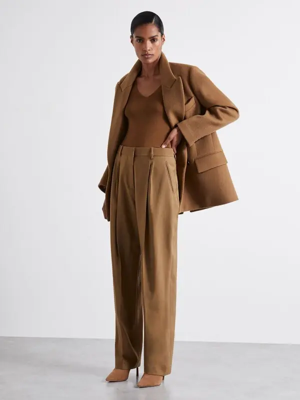 REISS Celeste Atelier Virgin Wool Tapered Trousers