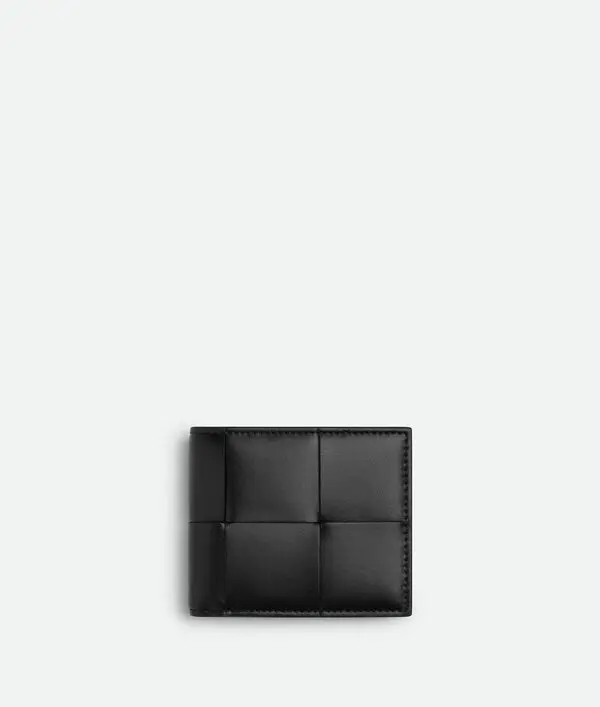 Bottega Veneta Cassette Bi-fold Wallet - Black/parakeet