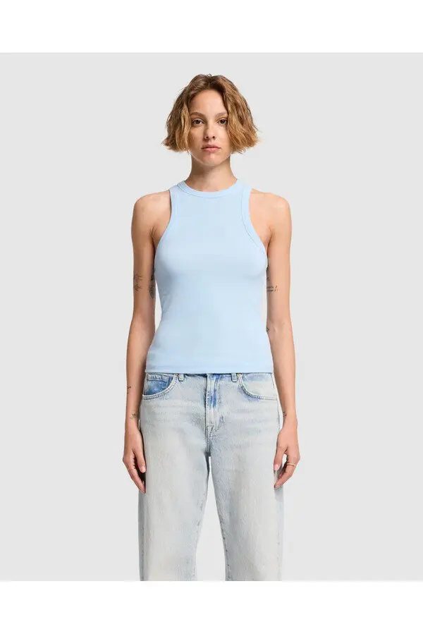 7 For All Mankind Ribbed Racerback Tank Top