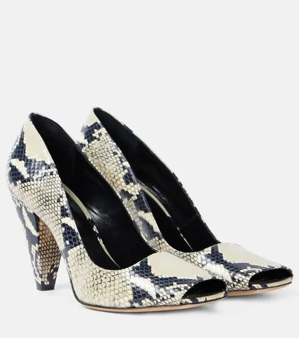 Khaite Cedar Snake-effect Leather Pumps - Grey
