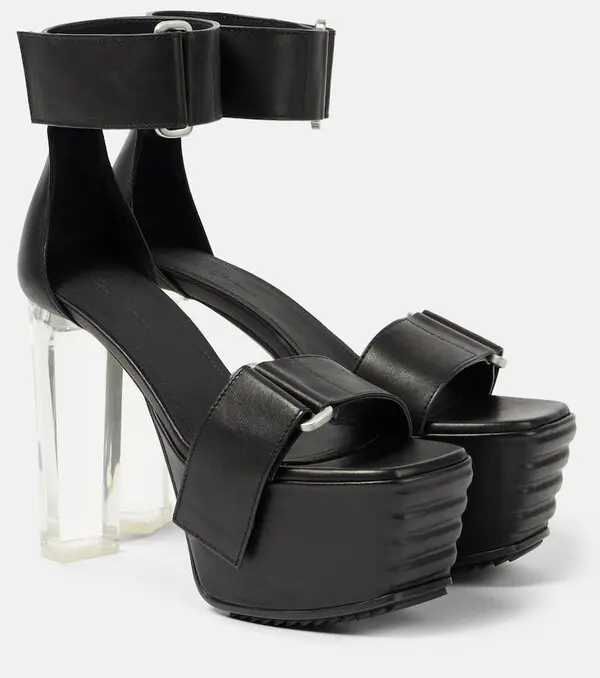 Rick Owens Leather Platform Sandals