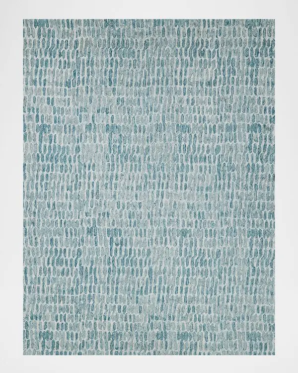 EXQUISITE RUGS Ink Blot Hand-tufted Rug, 10' X 14 - Turquoise