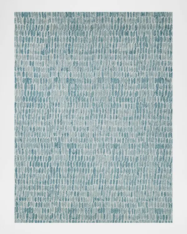 EXQUISITE RUGS Ink Blot Hand-tufted Rug, 5' X 8 - Turquoise