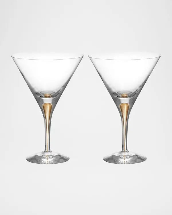 ORREFORS Intermezzo Martini Glasses, Set Of 2 - Gold
