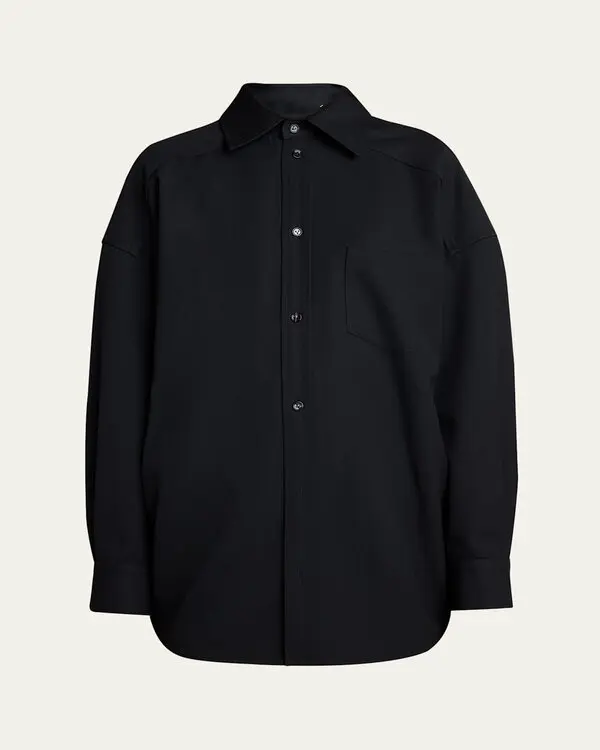 Bottega Veneta Sartorial Wool Twill Shirt - Nero