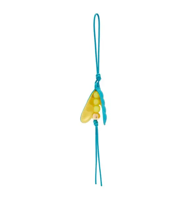 Loewe Leather Pea Pod Charm - Turquoise