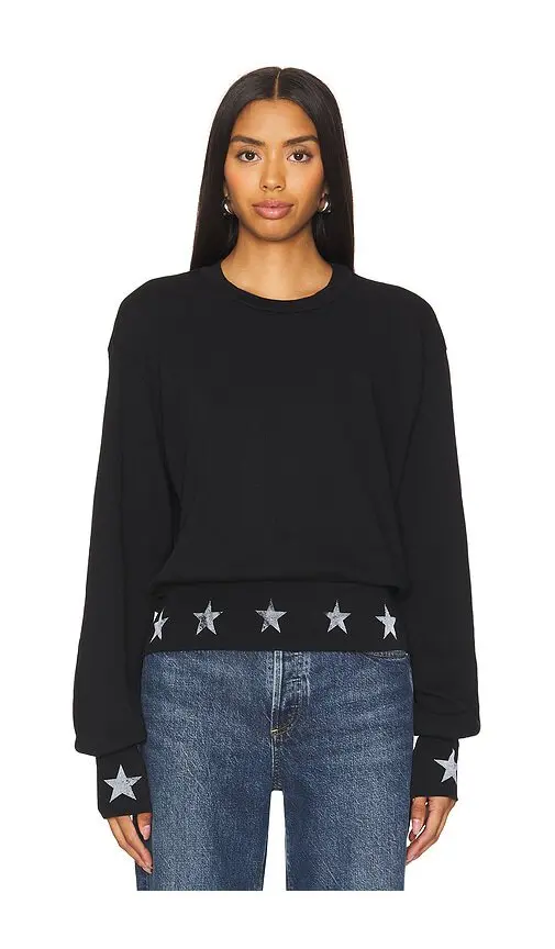 Michael Lauren Kamon Crew Neck Pullover With Star Detail