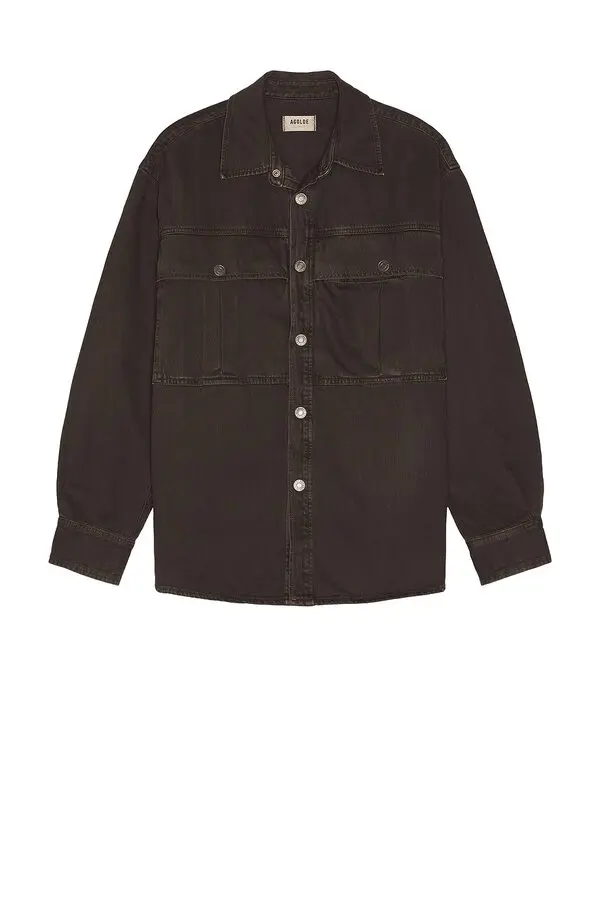 AGOLDE Axel Shirt In Chocolate - Umber