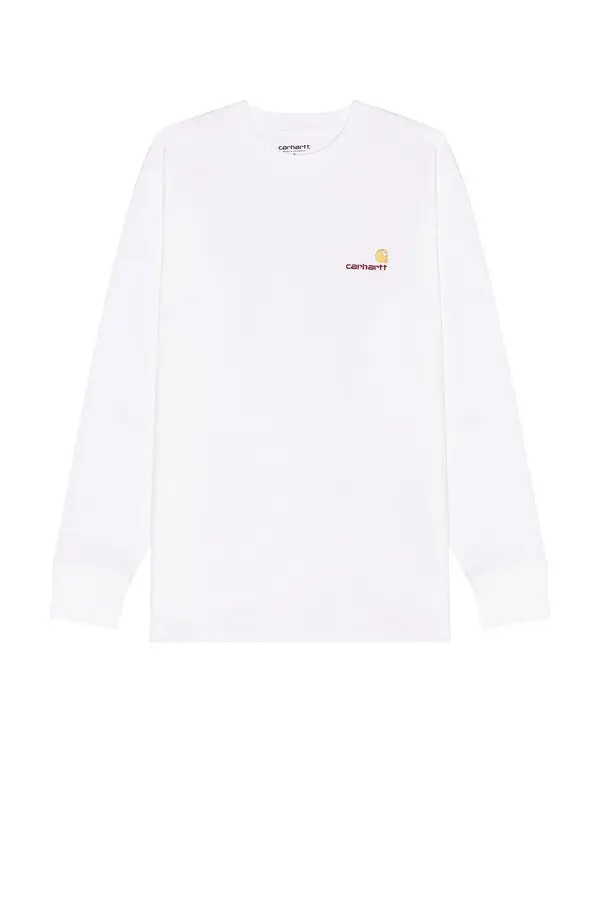 Carhartt Work In Progress Longsleeve American Script T-shirt - White