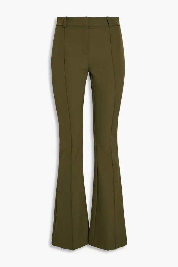 Veronica Beard Hibiscus Stretch-crepe Flared Trousers - Army Green