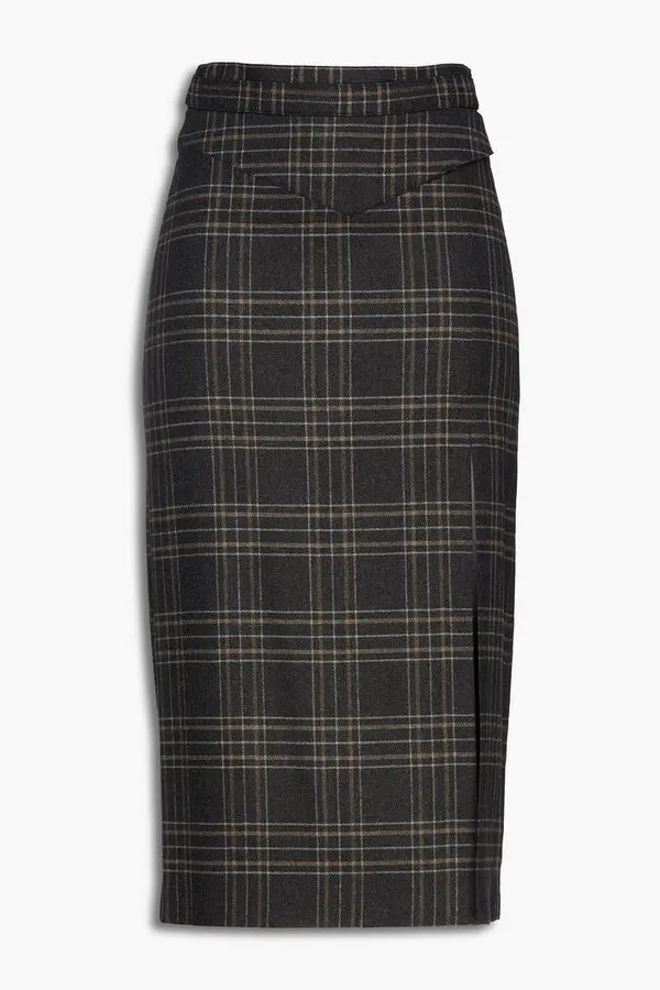 Red Valentino Checked Tweed Midi Skirt