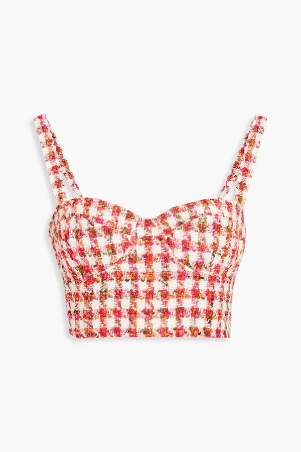 Cara Cara Claudine Gingham Tweed Top