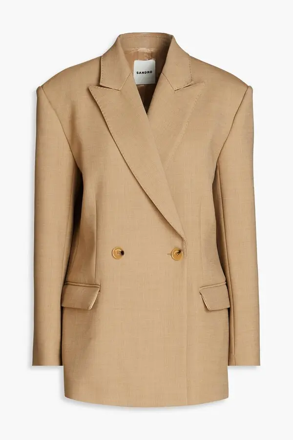 Sandro Double-breasted Twill Blazer