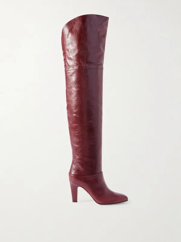 Chloé Eve Leather Over-the-knee Boots - Burgundy