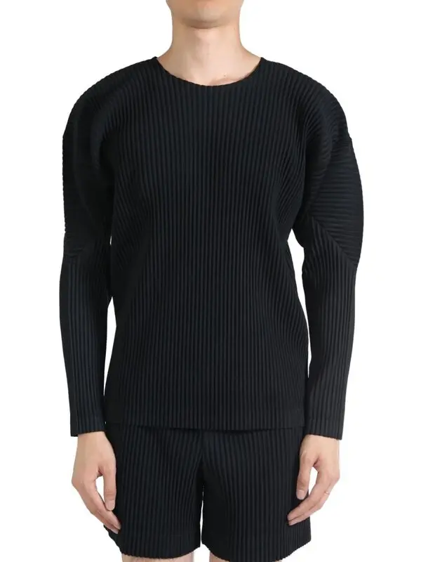 Issey Miyake Pleated Long-sleeve T-shirt - Black