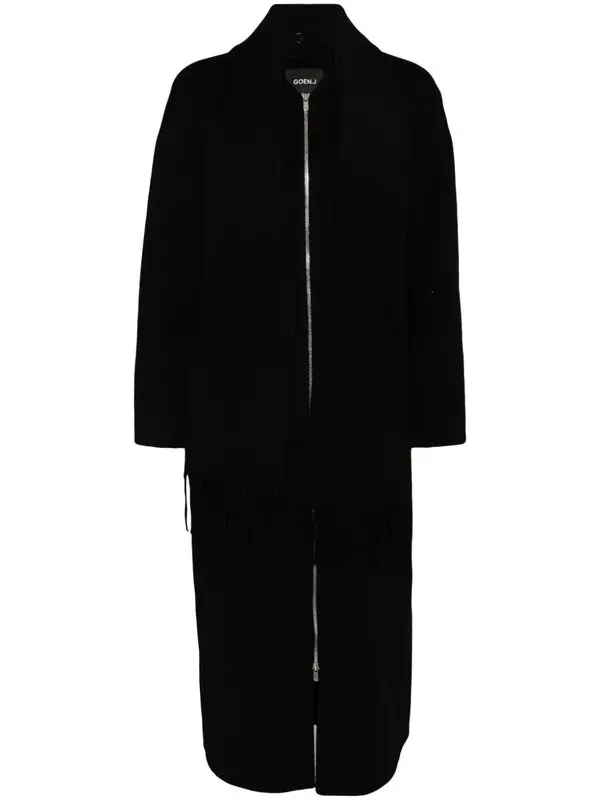 Goen.j Detachable-muffler Zip-up Coat - Black