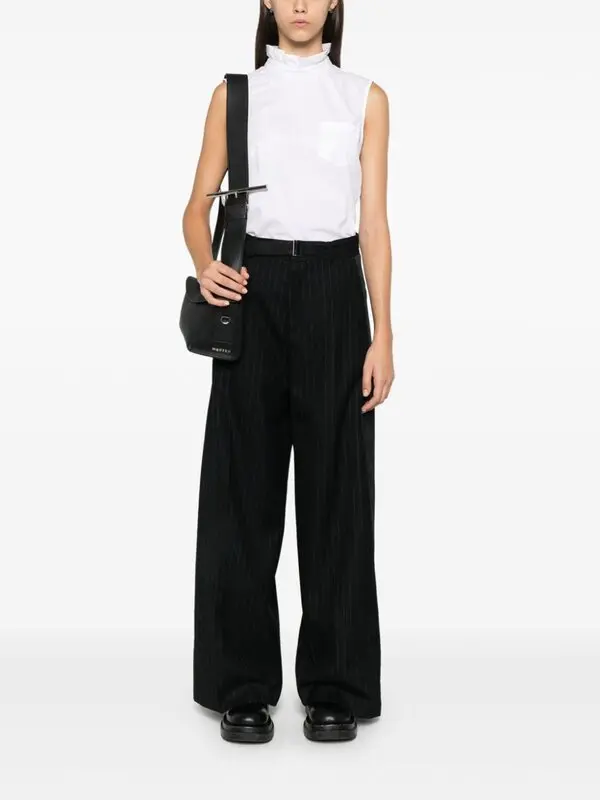 Sacai Pinstriped Wide Leg Trousers