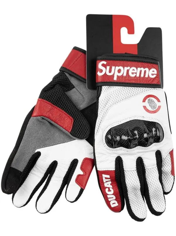 Supreme X Ducati X Spidi C1 Racing Gloves - White