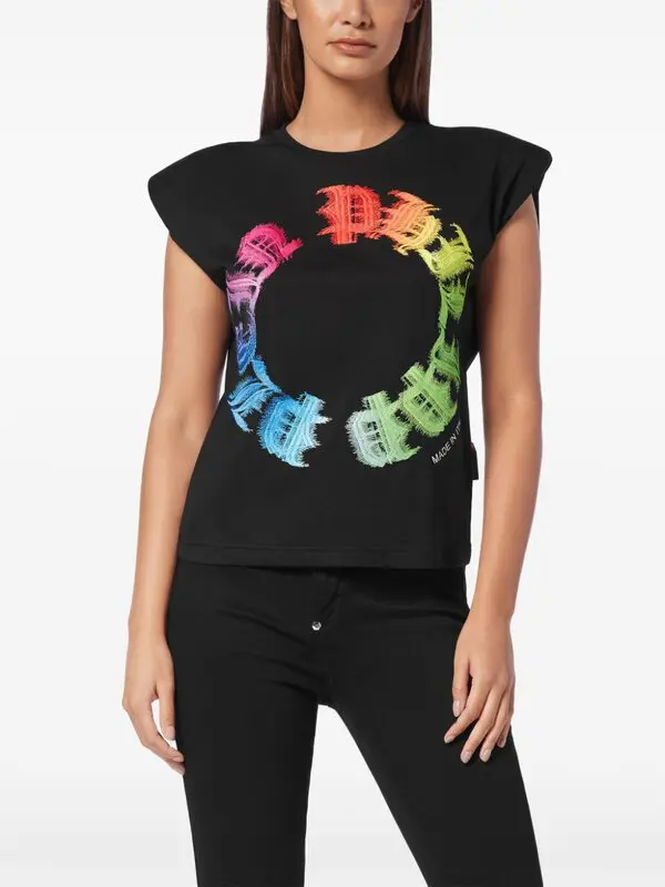 Philipp Plein Rainbow Gothic-print Tank Top