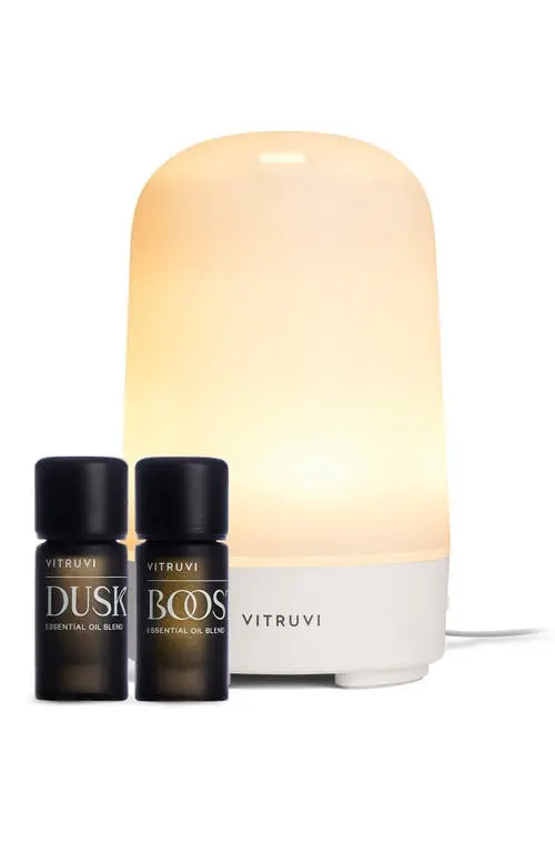 VITRUVI Glow Essential Oil Diffuser Bundle $100 Value - White