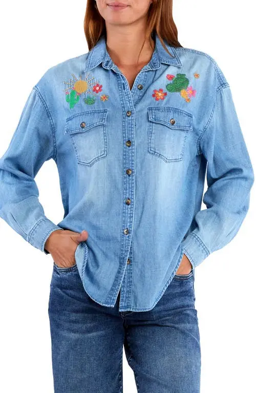 BILLY T Embroidered Button-up Shirt