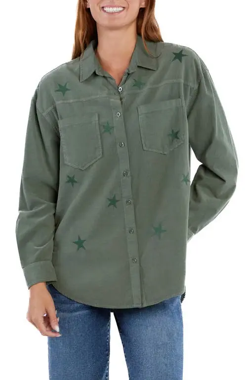 BILLY T Mighty Star Embroidered Corduroy Shirt
