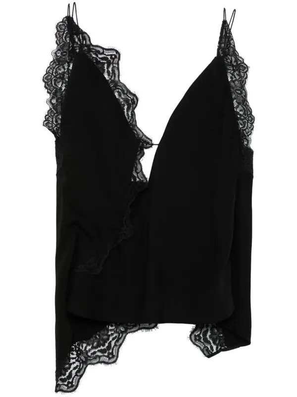 Christopher Esber Lace-trim Silk Top