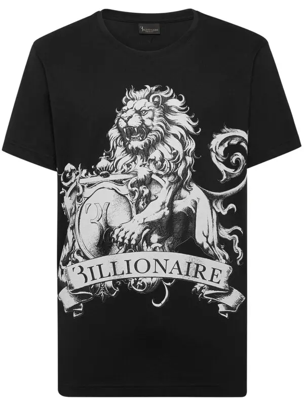 BILLIONAIRE Ss Logo-print Cotton T-shirt - Black
