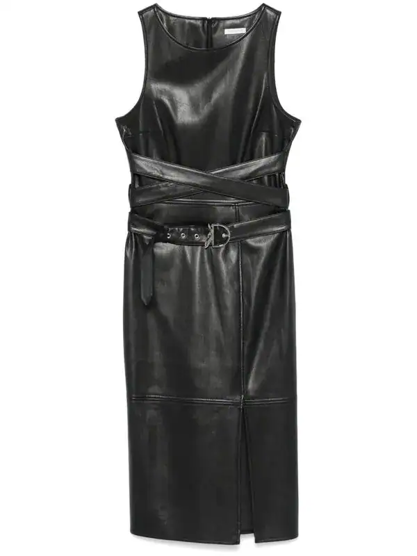 Patrizia Pepe Belted Midi Dress In Black - 40% Off | Editorialist