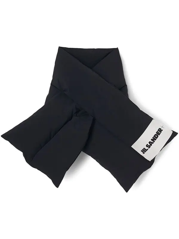 JIL SANDER Padded Down Scarf - Black