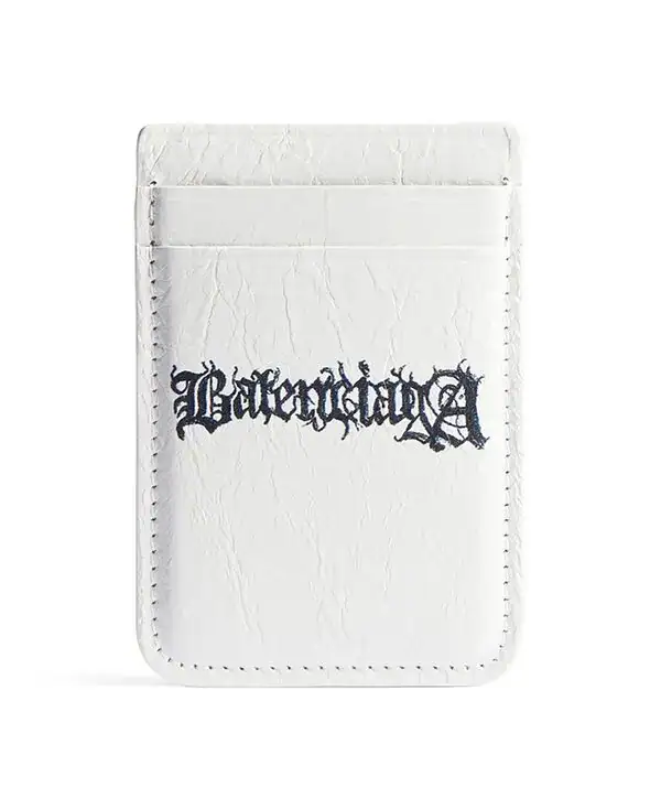 Balenciaga Cash Magnet Card Holder Diy Metal In White/Black 29