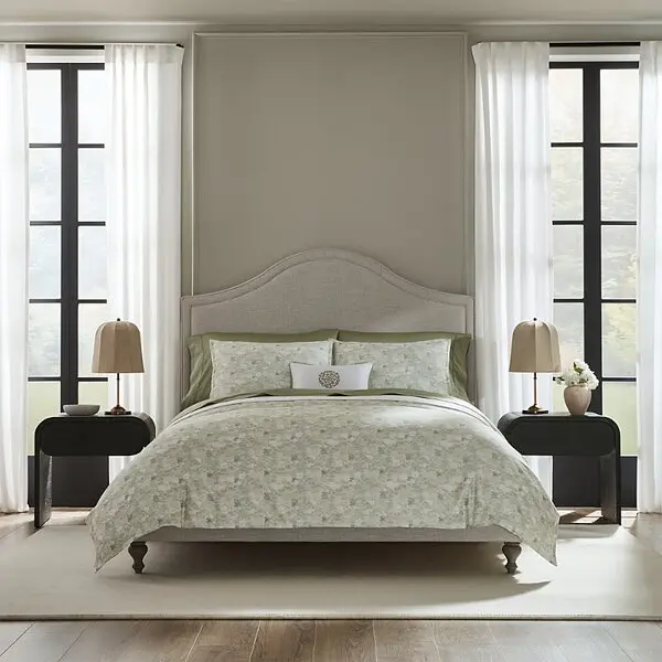 SFERRA Pittore Long Staple Cotton Sateen Floral Duvet Cover, King Exclusive - Willow