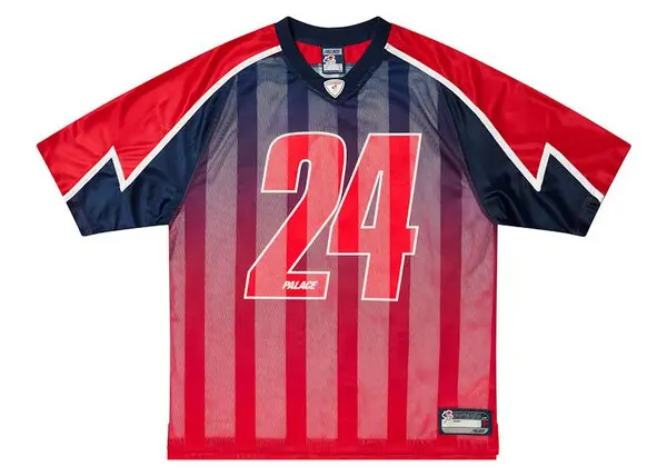 PALACE Meshy Stripe Jersey - Red/navy Blue