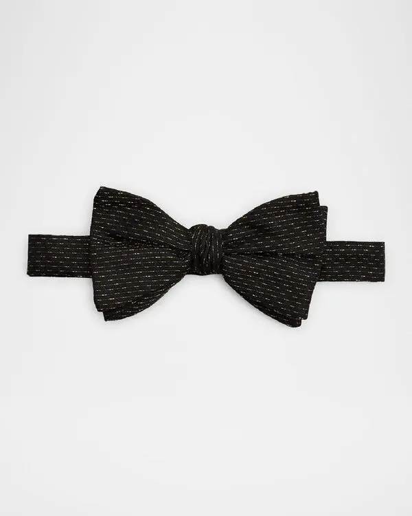 Eton Metallic Stripe Bow Tie - Black