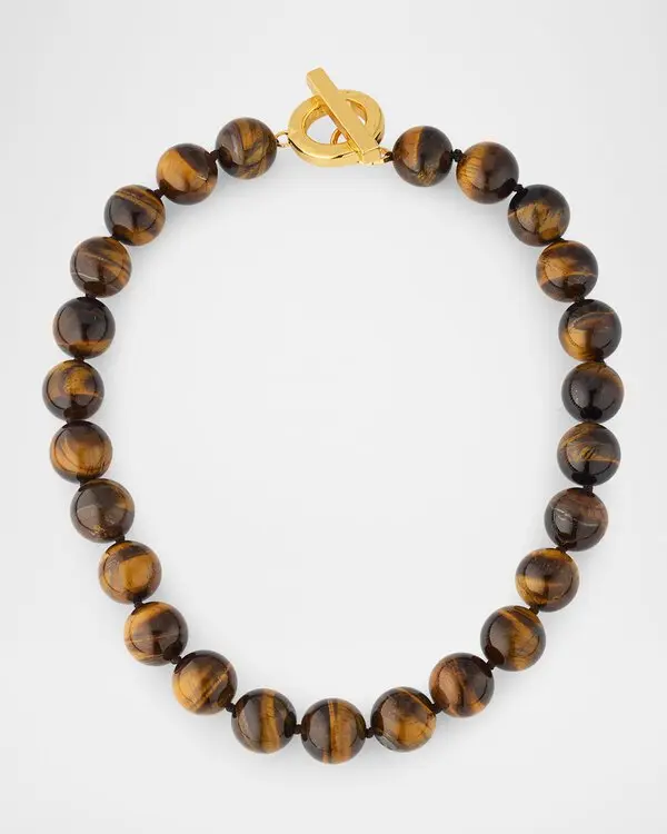 Nest Jewelry Tiger's Eye Beaded Statement Necklace