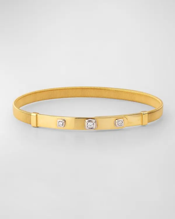 Marco Bicego 18k Yellow Gold And Diamond Bangle Bracelet