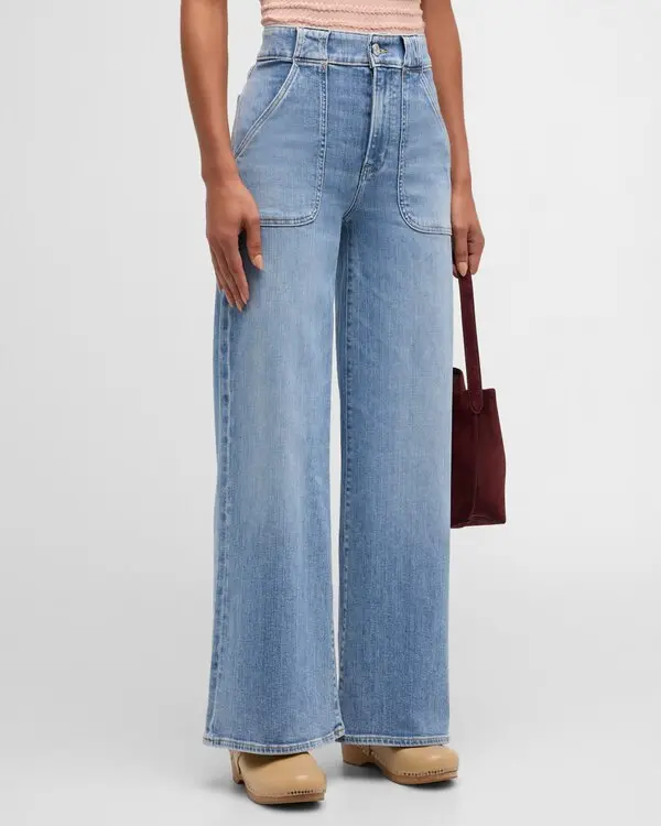 FRAME Modern Pocket Wide Leg Jeans